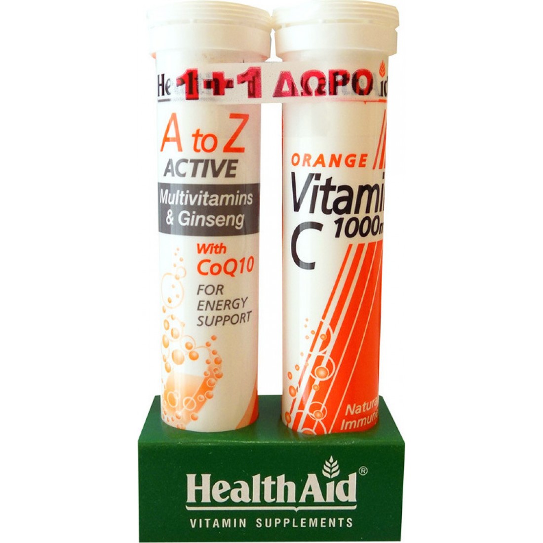 HEALTH AID MULTIVITAMINS A TO Z ACTIVE 20 tabs & ΔΩΡΟ VITAMIN C 1000mg ...